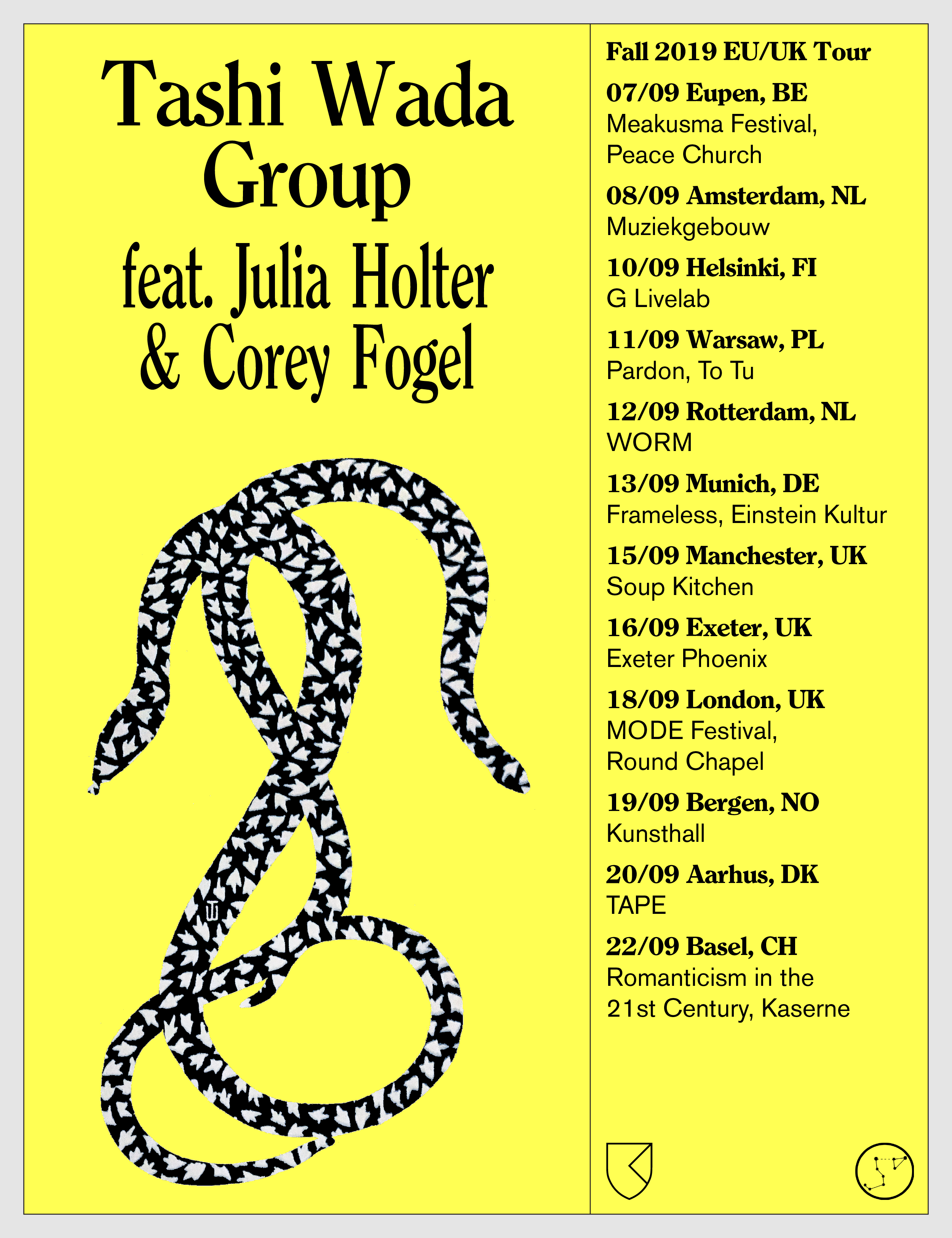 Tashi Wada Group - Fall 2019 tour - RVNG Intl.